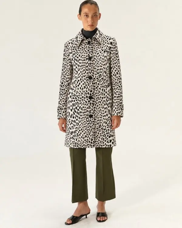 CALLAS MILANO Alaine Animal Print Car Coat