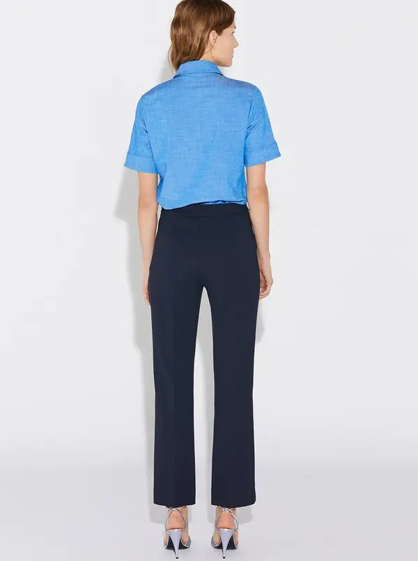 CALLAS MILANO Permanent Collection Lola Jersey Crop Flare Pants - Navy