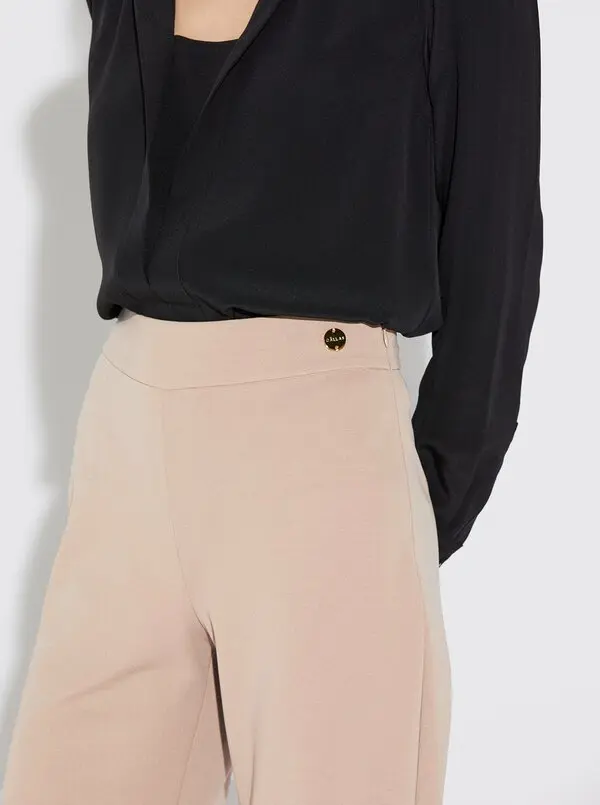 CALLAS MILANO Anouk Wide Leg Crepe Trousers - Taupe