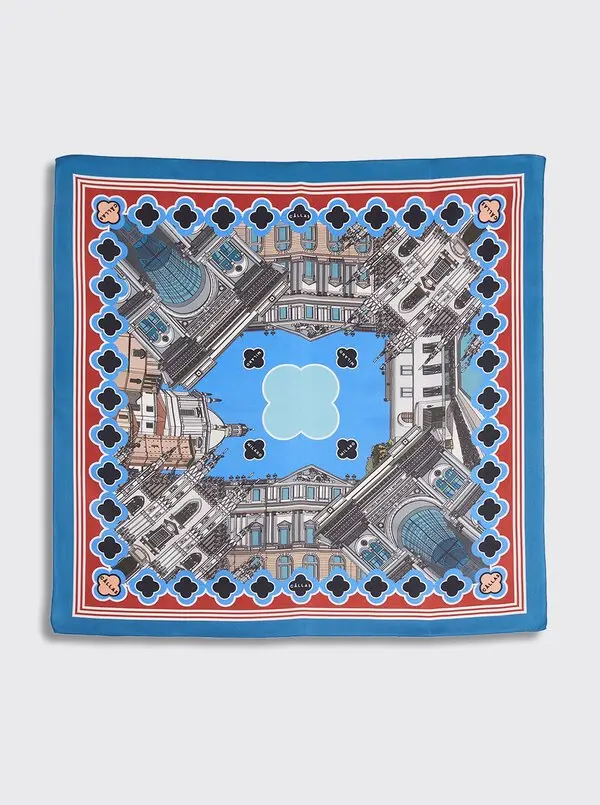 CALLAS MILANO Milano Silk Scarf Multicolor Blue Large - Multi-color