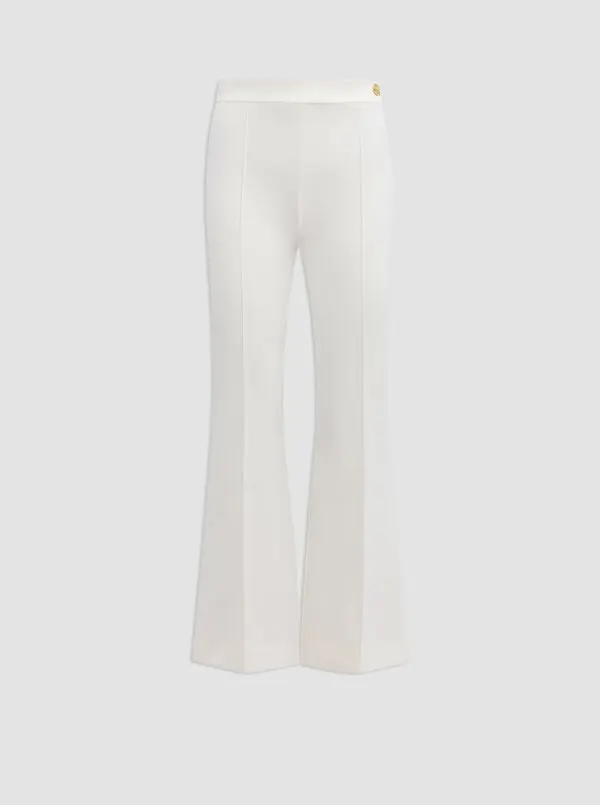 CALLAS MILANO Permanent Collection Lola Jersey Crop Flare Trousers - White