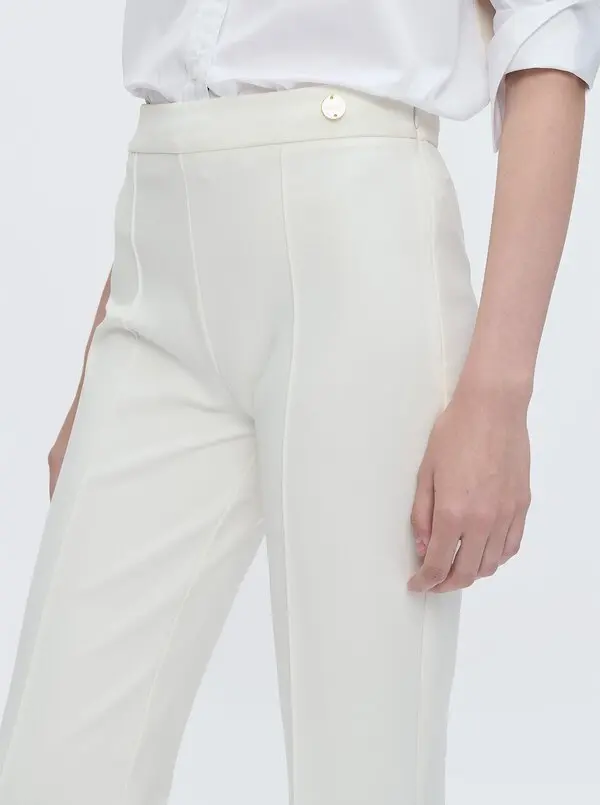 CALLAS MILANO Permanent Collection Lola Jersey Crop Flare Trousers - White