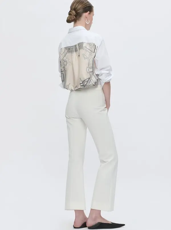 CALLAS MILANO Permanent Collection Lola Jersey Crop Flare Trousers - White