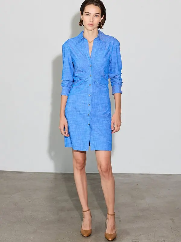 CALLAS MILANO Permanent Collection Odette Stretch Denim Shirtdress