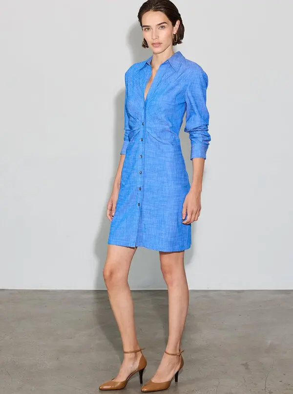 CALLAS MILANO Permanent Collection Odette Stretch Denim Shirtdress
