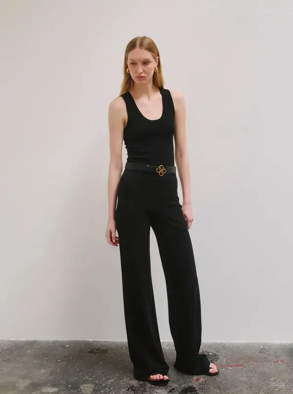 CALLAS MILANO Permanent Collection Anouk Stretch Crepe Trousers - Black