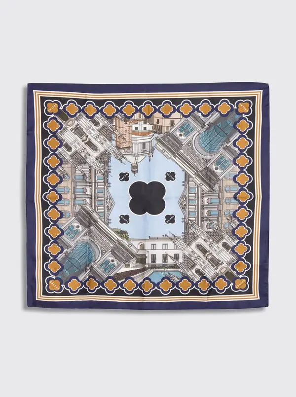 Permanent Collection Milano Silk Scarf /navy Large