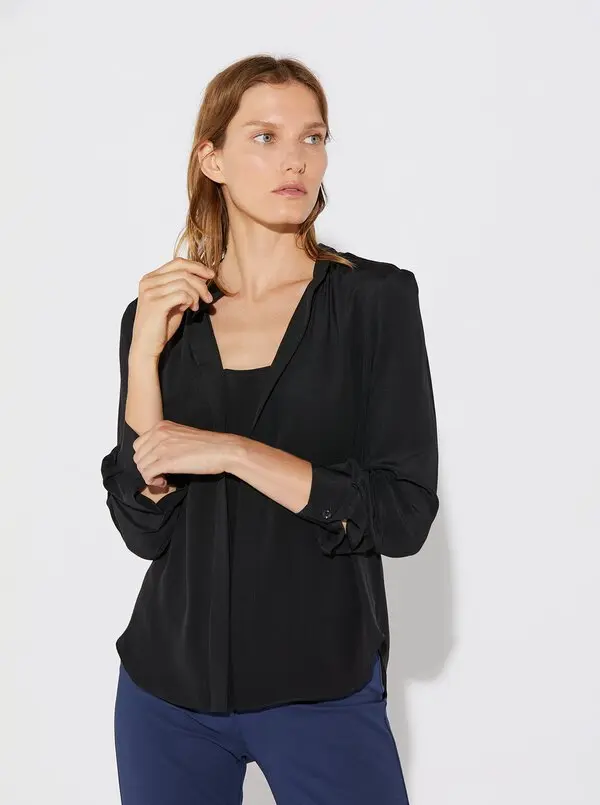 Permanent Collection Olympia Silk Crewneck Top