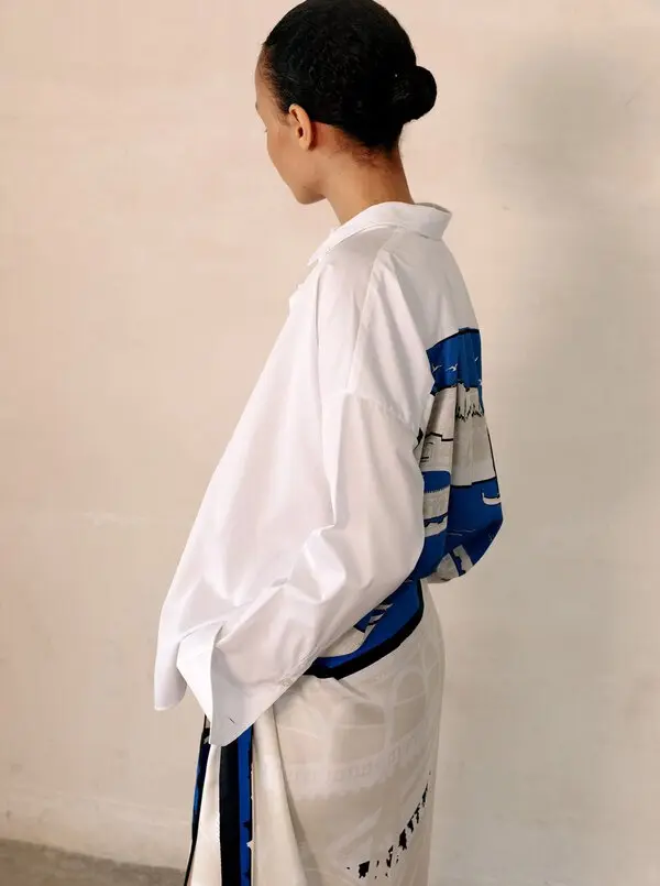 CALLAS MILANO Sirene Scarf Back Shirt