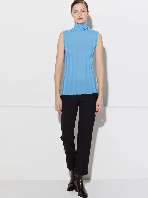 CALLAS MILANO Permanent Collection Romy Sleeveless Turtleneck - Indigo Blue