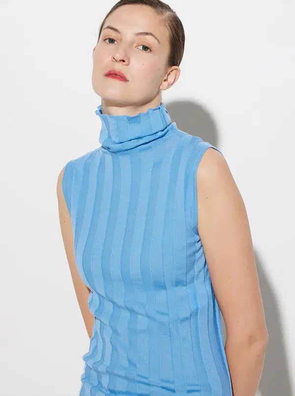 CALLAS MILANO Permanent Collection Romy Sleeveless Turtleneck - Indigo Blue