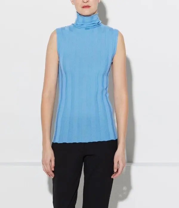 CALLAS MILANO Permanent Collection Romy Sleeveless Turtleneck - Indigo Blue