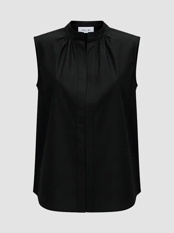 CALLAS MILANO Permanent Collection Olympia Sleeveless Shirt - Black