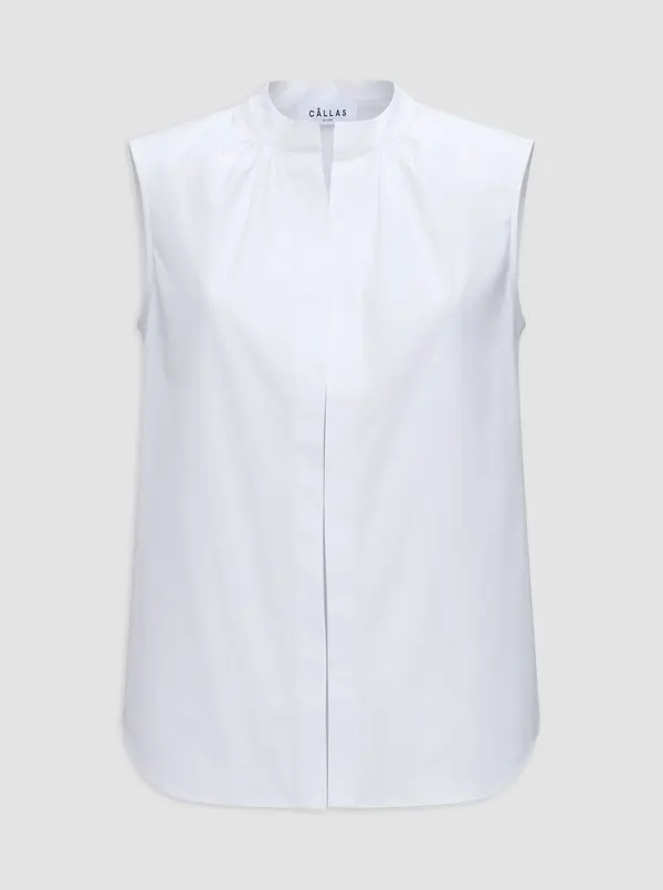 CALLAS MILANO Permanent Collection Olympia Sleeveless Shirt - White