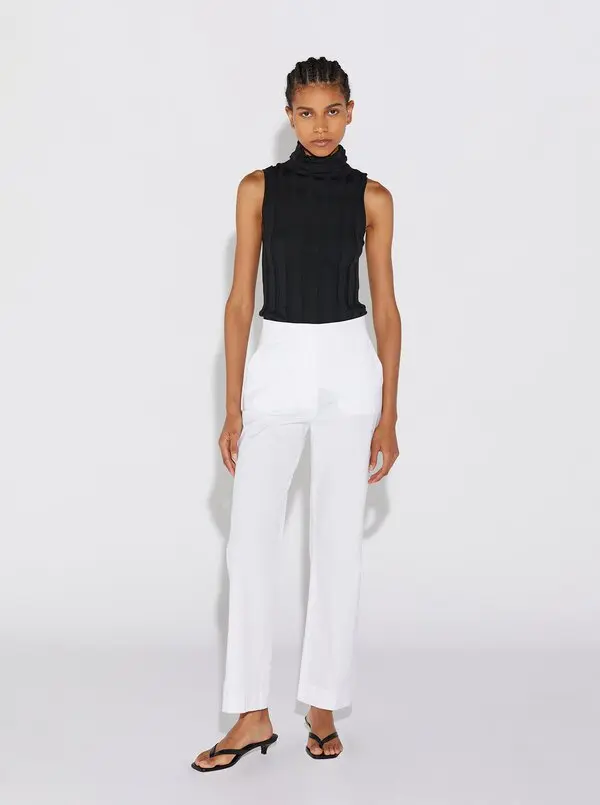 CALLAS MILANO Permanent Collection Romy Sleeveless Ribbed Turtleneck - Black