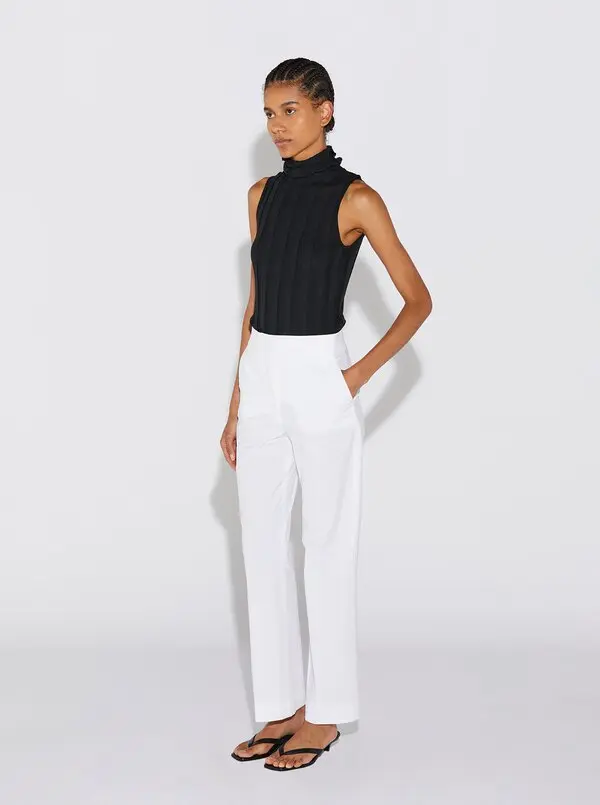 CALLAS MILANO Permanent Collection Romy Sleeveless Ribbed Turtleneck - Black