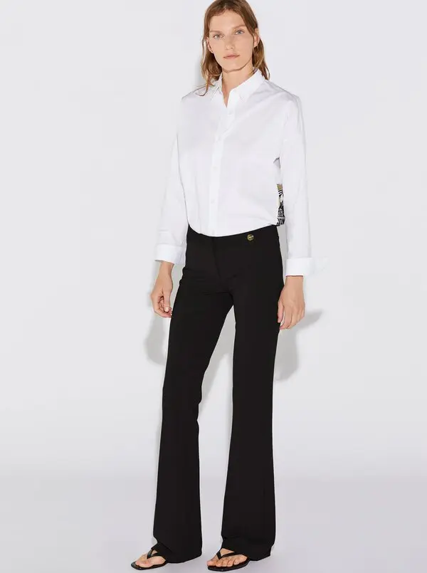CALLAS MILANO Permanent Collection Milano Silk Twill Graphic Shirt - White
