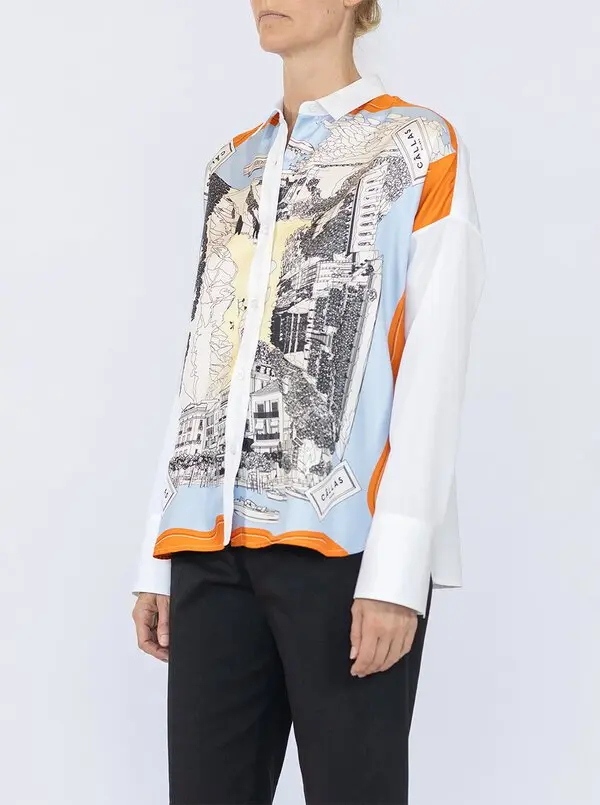CALLAS MILANO Sirene Silk Scarf Front Shirt