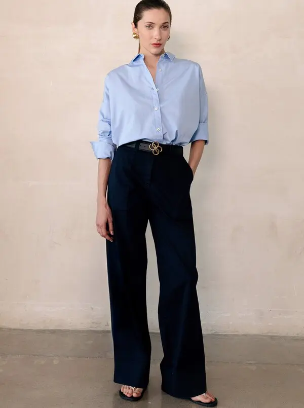 CALLAS MILANO Ss26 Sailor Wide Leg Pant - Navy