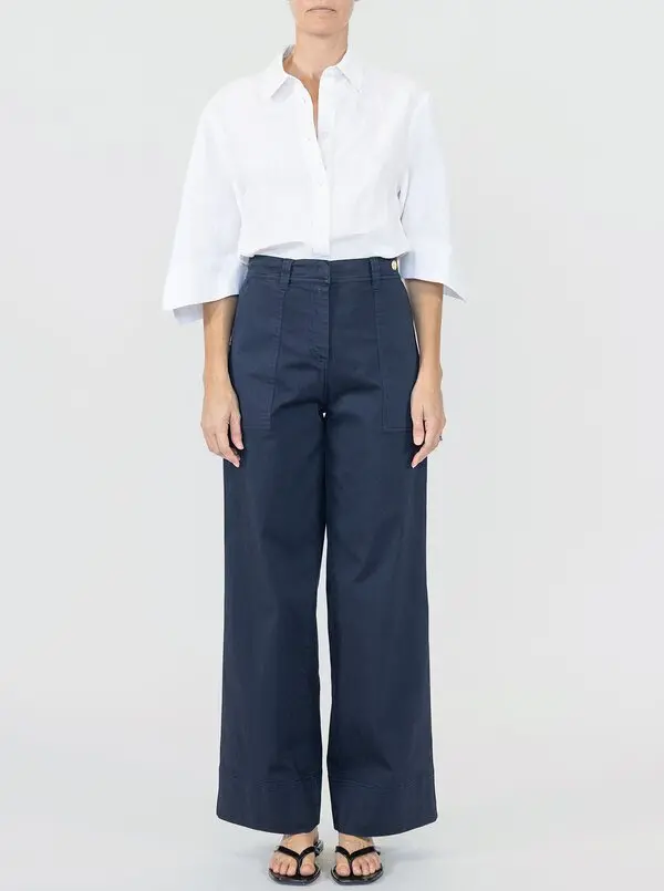 CALLAS MILANO Ss26 Sailor Wide Leg Pant - Navy