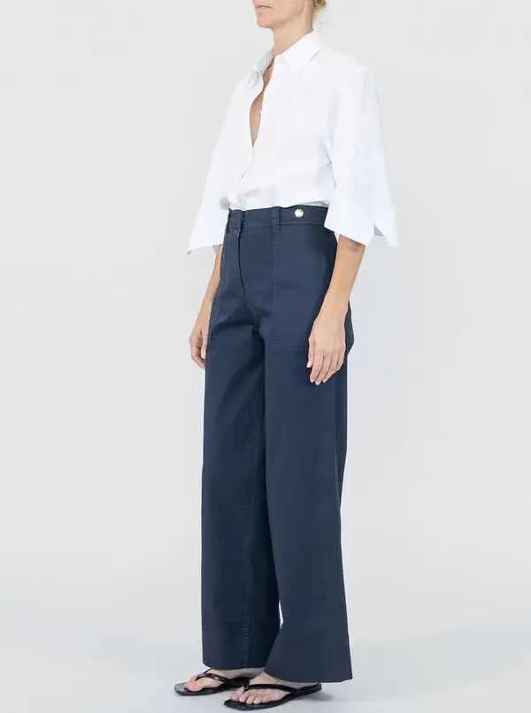 CALLAS MILANO Ss26 Sailor Wide Leg Pant - Navy