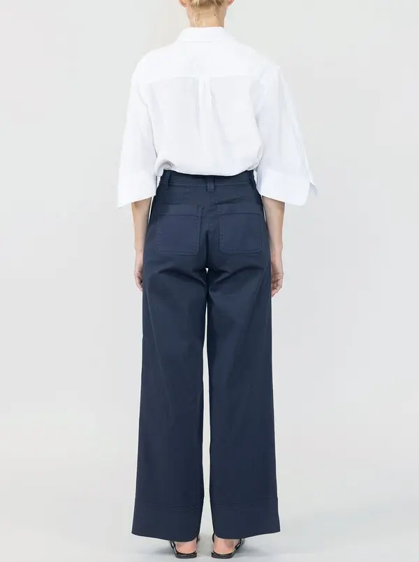 CALLAS MILANO Ss26 Sailor Wide Leg Pant - Navy