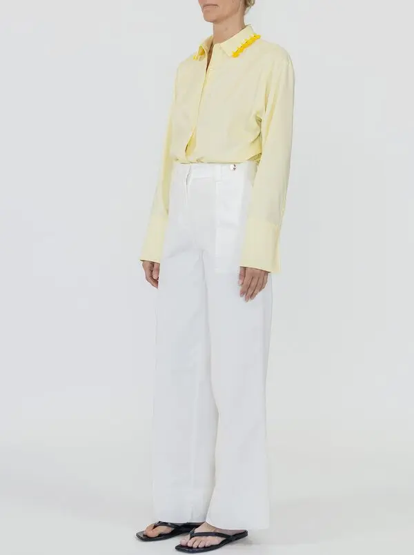 CALLAS MILANO Ss26 Sailor Wide Leg Pant - White
