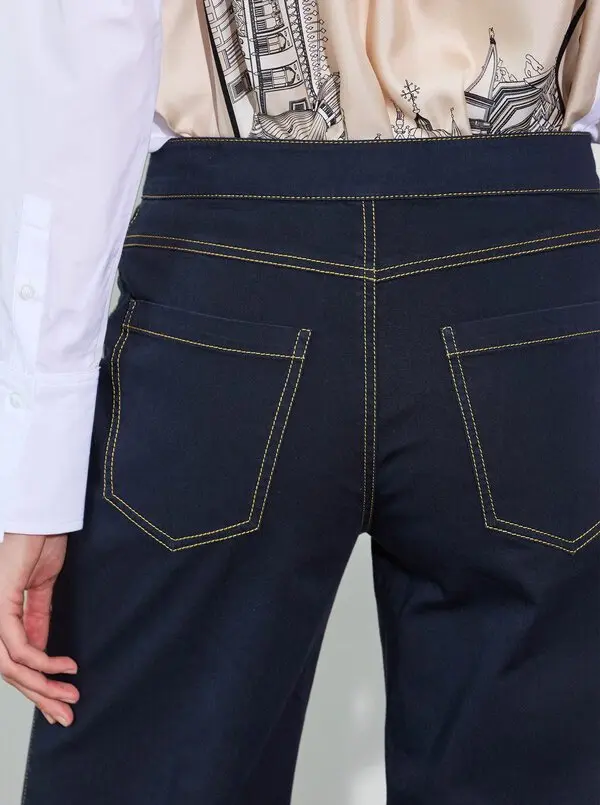 CALLAS MILANO Permanent Collection Jane Organic Light Twill Pants - Navy