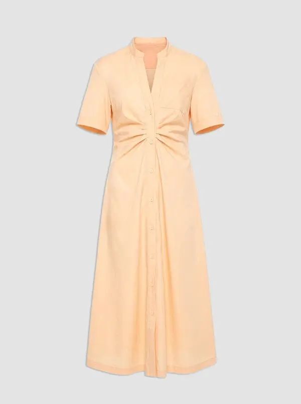 CALLAS MILANO Ss26 Noor Short Sleeve Button Front Midi Shirtdress - Pale Orange