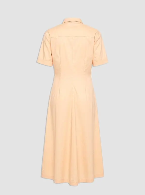 CALLAS MILANO Ss26 Noor Short Sleeve Button Front Midi Shirtdress - Pale Orange