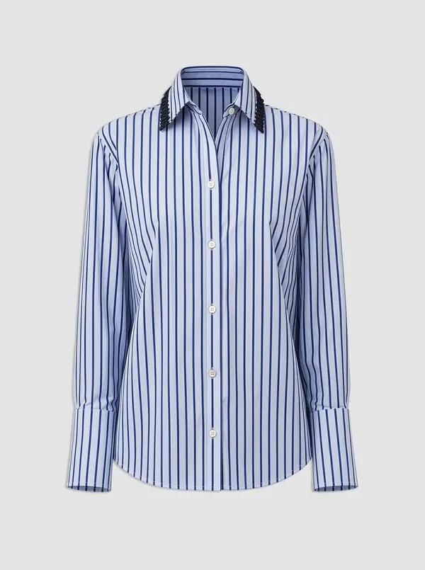 CALLAS MILANO Billie Tasseled Shirt - Blue/navy Tassels