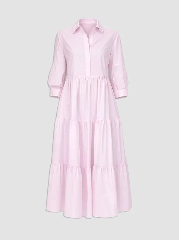 CALLAS MILANO Ps26 Marseille Tiered Shirtdress - Pink
