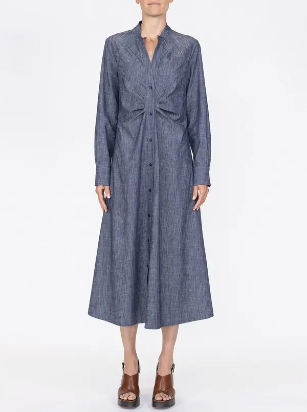 CALLAS MILANO Ps26 Genny Long Sleeve Shirt Dress - Navy