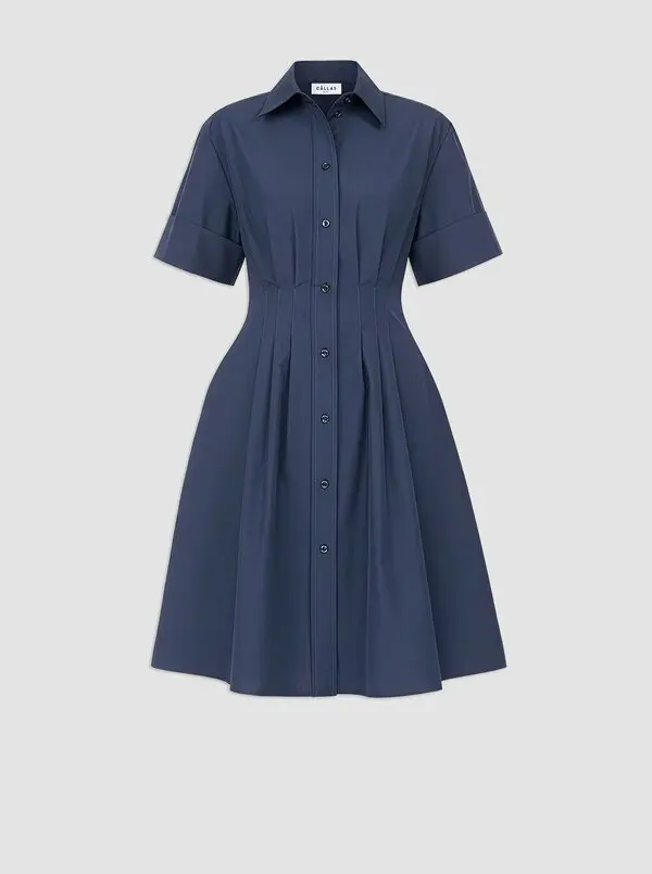 CALLAS MILANO Ps26 Bergamo Fit And Flare Shirtdress - Navy