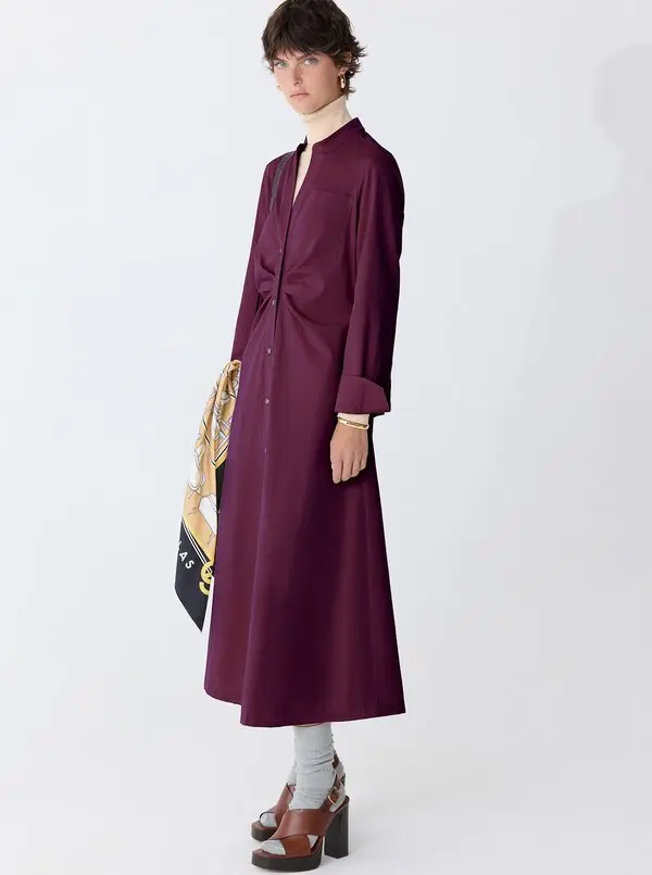 CALLAS MILANO Genny Button Front Shirt Dress - Violet