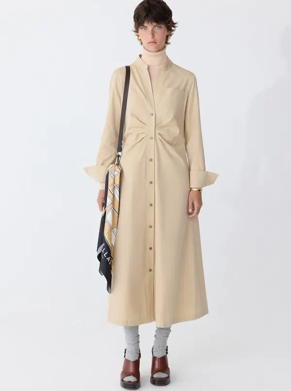 CALLAS MILANO Genny Longsleeve Shirt Dress - Pale Camel