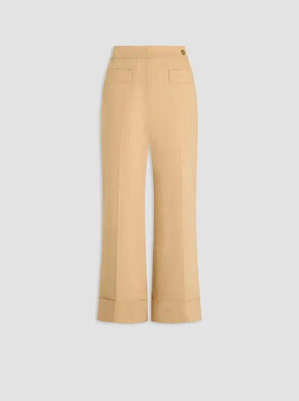 CALLAS MILANO Fw25 Brody Cropped Wide Cuff Tailored Pants - Pale Camel