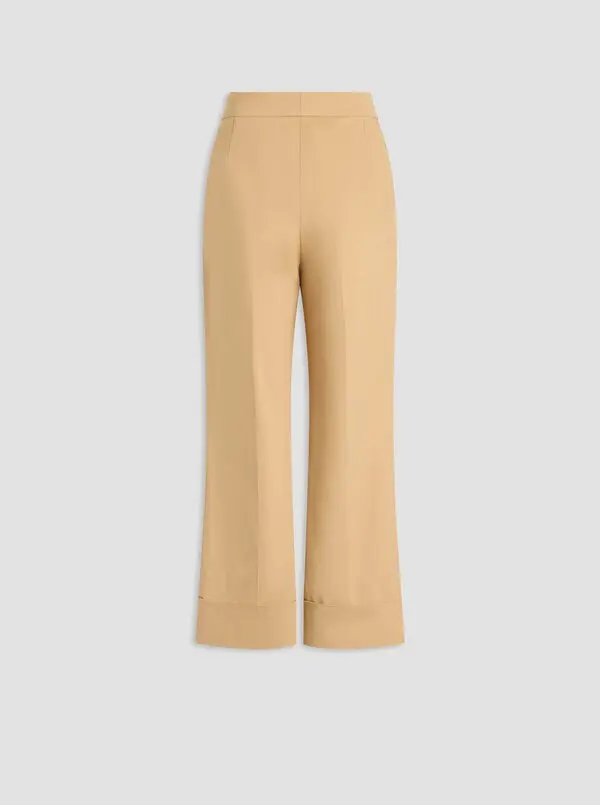 CALLAS MILANO Fw25 Brody Cropped Wide Cuff Tailored Pants - Pale Camel