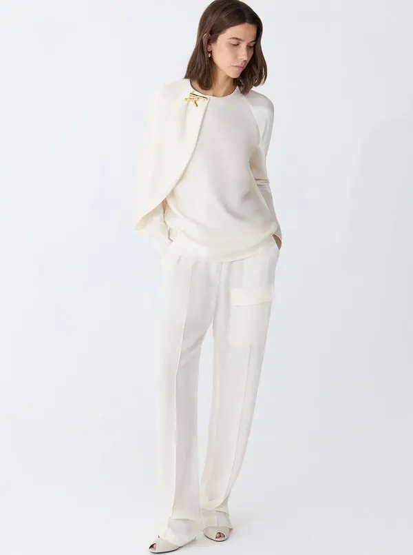 Permanent Collection Bliss Drape Sleeve Blouse - Parchment