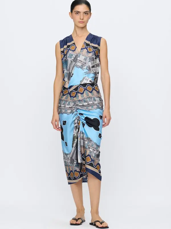 Permanent Collection Agnes Wrap Dress Navy