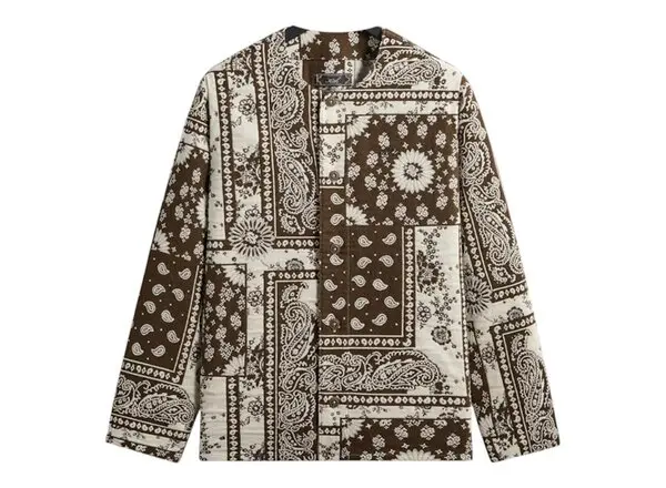 Kith Bandana Jacquard Long Sleeve Willis Shirt - Coffee