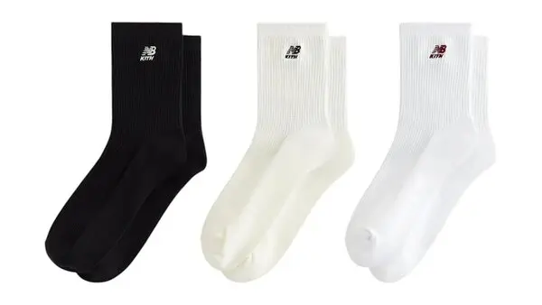 Kith X New Balance Mid Crew Waffle Knit 3pack Crew Socks