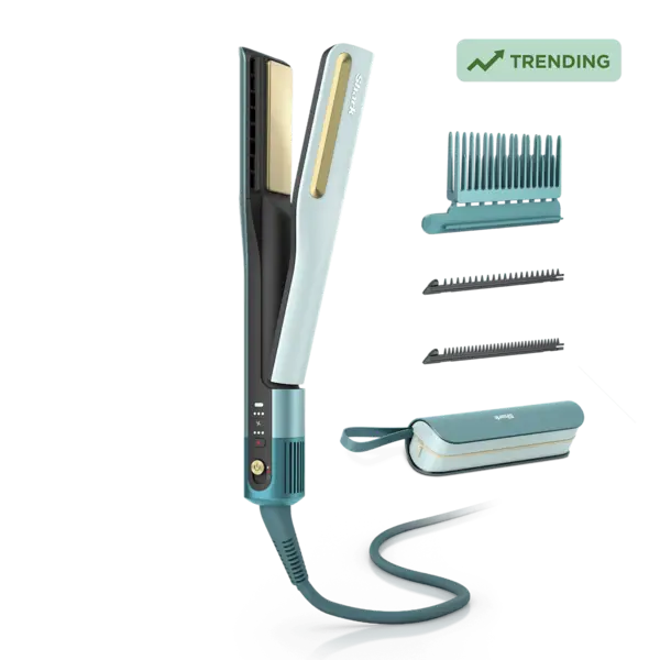 SHARK Silkipro Hair Straightener & Dryer With Travel Case - Turquoise Wave
