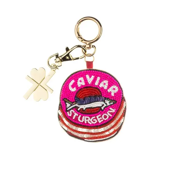 LAINES LONDON Caviar Club Hand-beaded Bag Charm - Pink