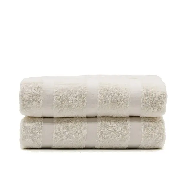 ITALIC Capri Bath Towel Set Of Two Ecru - White