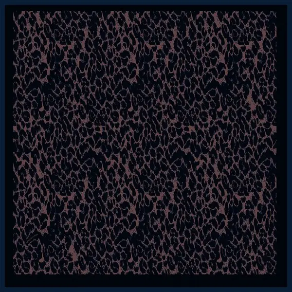 ARTEMIS MUSE Navy & Leopard Print Cotton Large Scarf - Blue