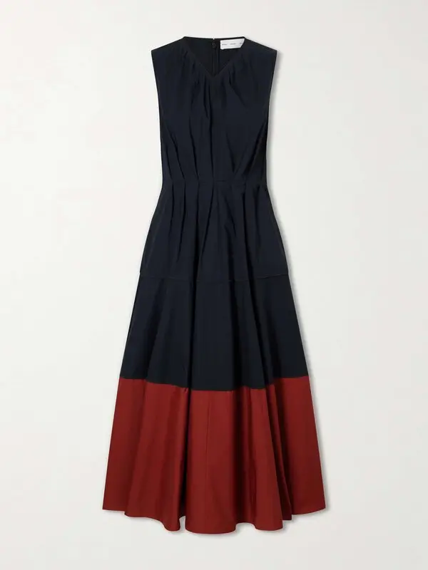 Proenza Schouler White Label Kailey Cotton-blend Poplin Midi Dress - Black