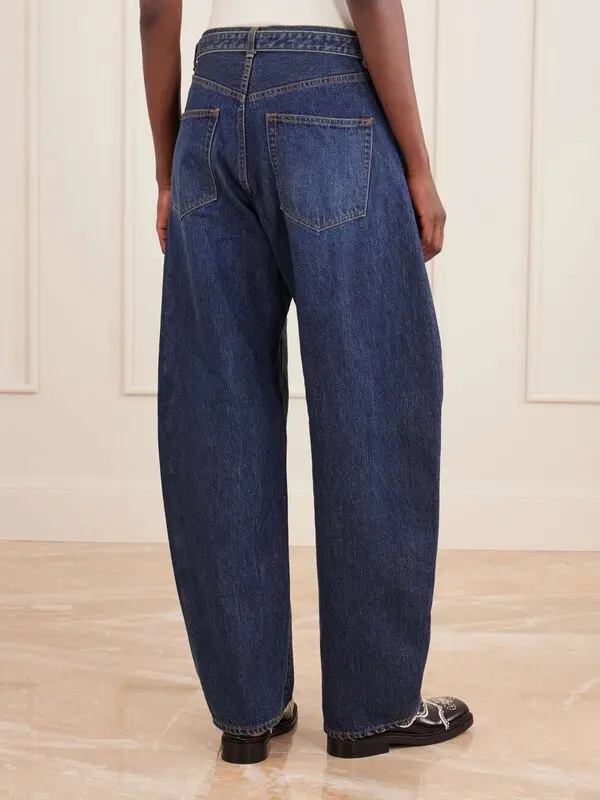 Sacai Belted High-rise Wide-leg Jeans