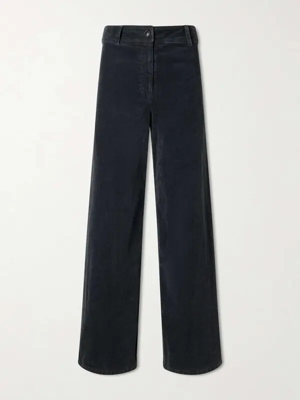 NILI LOTAN Megan Cotton Blend Pants - Dark Gray