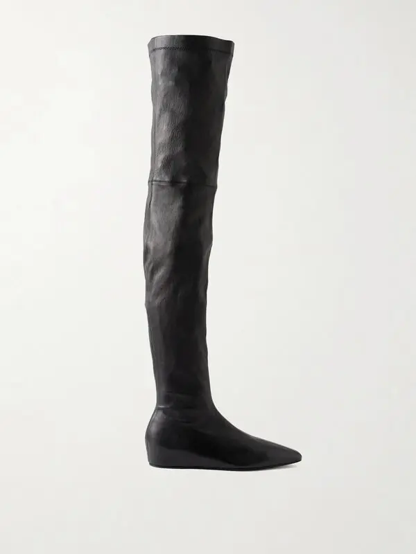 HERBERT LEVINE All In All Leather Over-the-knee Boots - Black